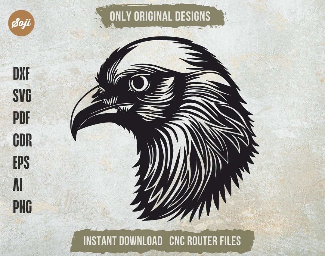 Eagle Head Svg Laser Cut Files Dxf File for Laser Hawk Cricut - Etsy