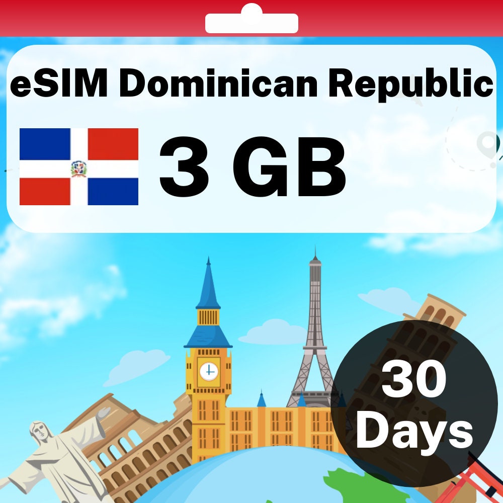 Esim Dominican Republic 3 Gb 30 Days Travel Esim, No Physical SIM Card ...
