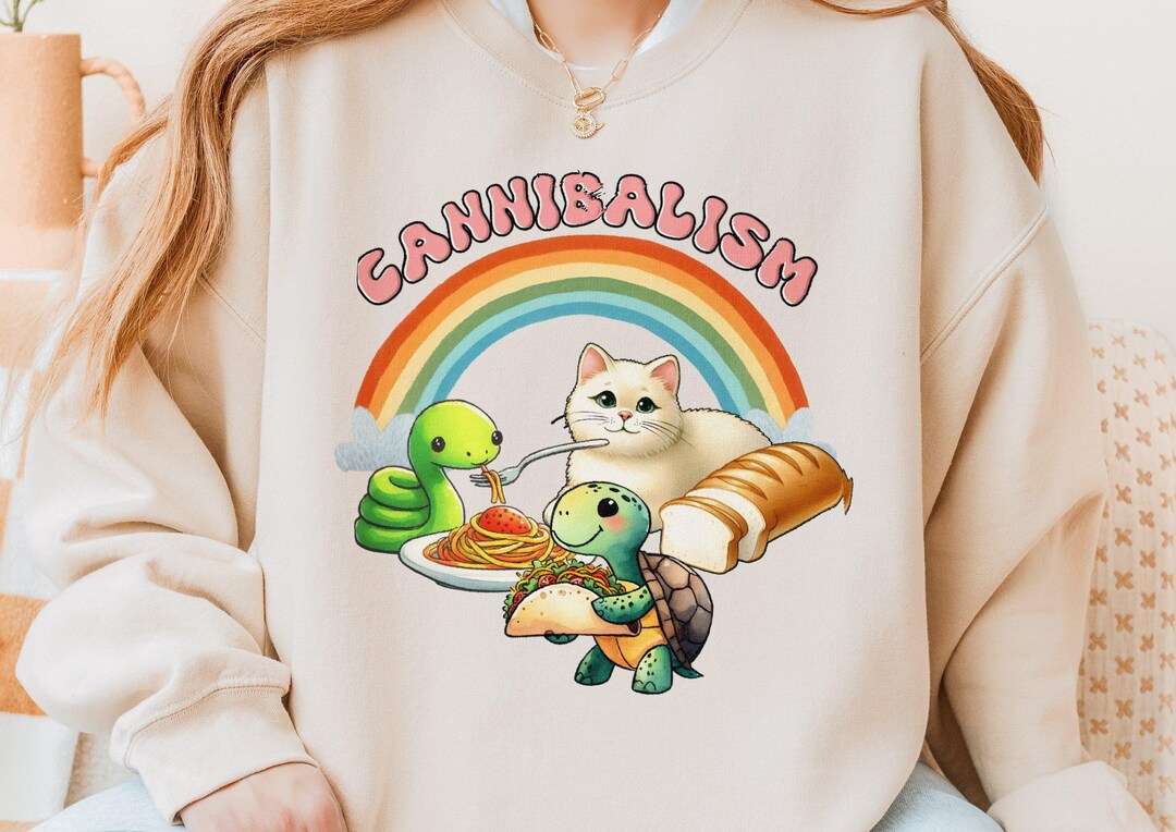 Whimsical Cannibalism Clipart With Colorful Snake, Cat, and Turtle for ...
