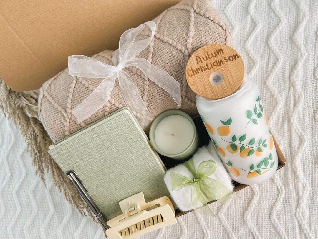 Journal Gift Basket for New Job Thinking of You Present College Gift ...