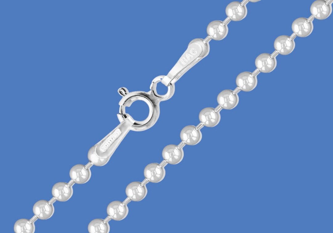 Italian 1.5mm .925 Sterling Silver Ball Chain - Etsy