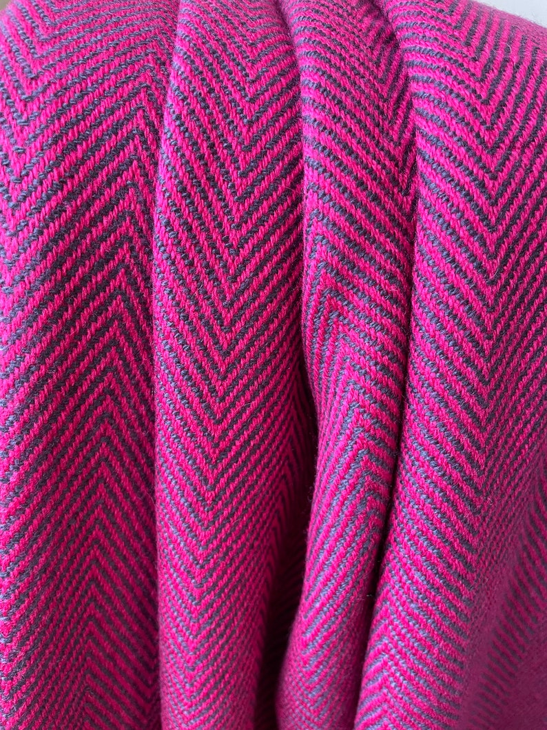Magenta Herringbone Cashmere Silk Blend Blanket Throw - Etsy