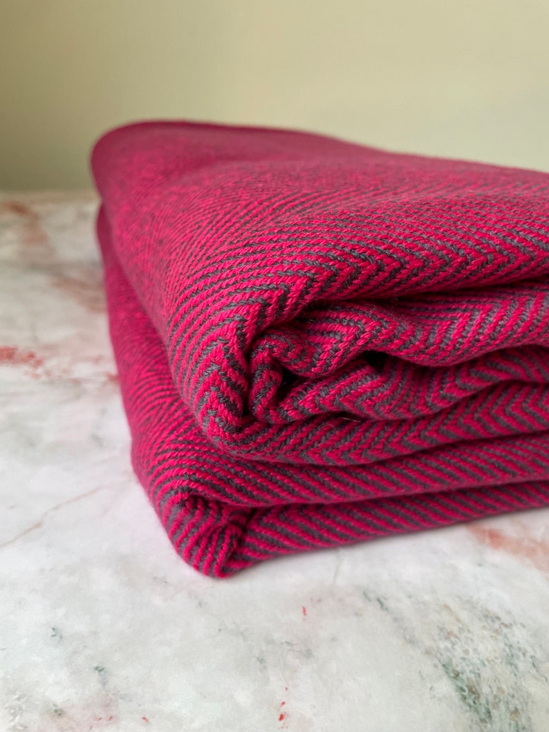 Magenta Herringbone Cashmere Silk Blend Blanket Throw - Etsy