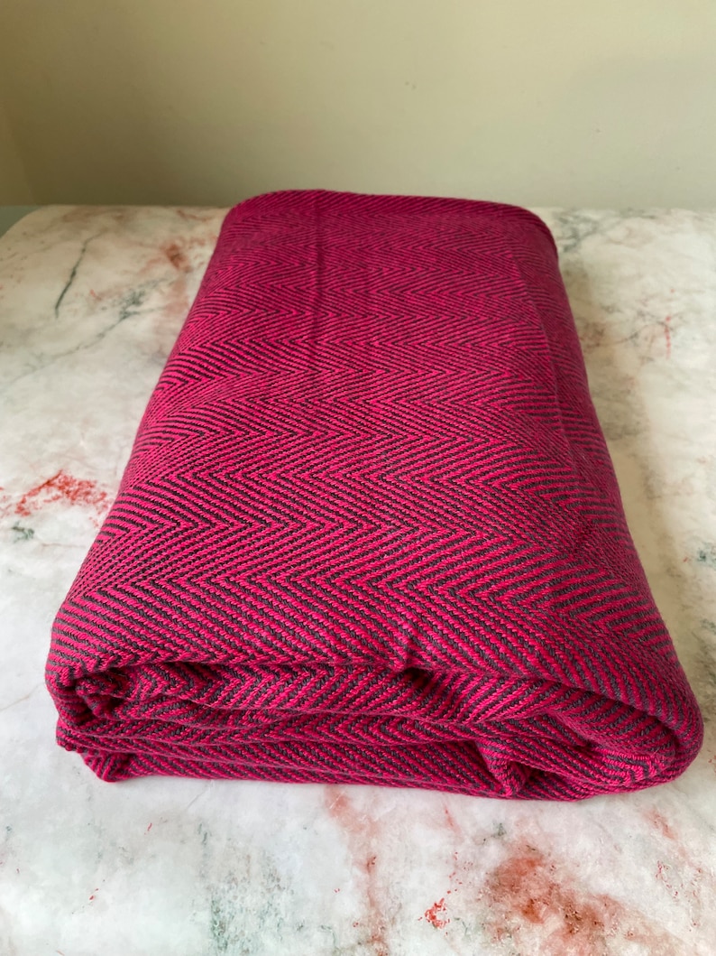 Magenta Herringbone Cashmere Silk Blend Blanket Throw - Etsy