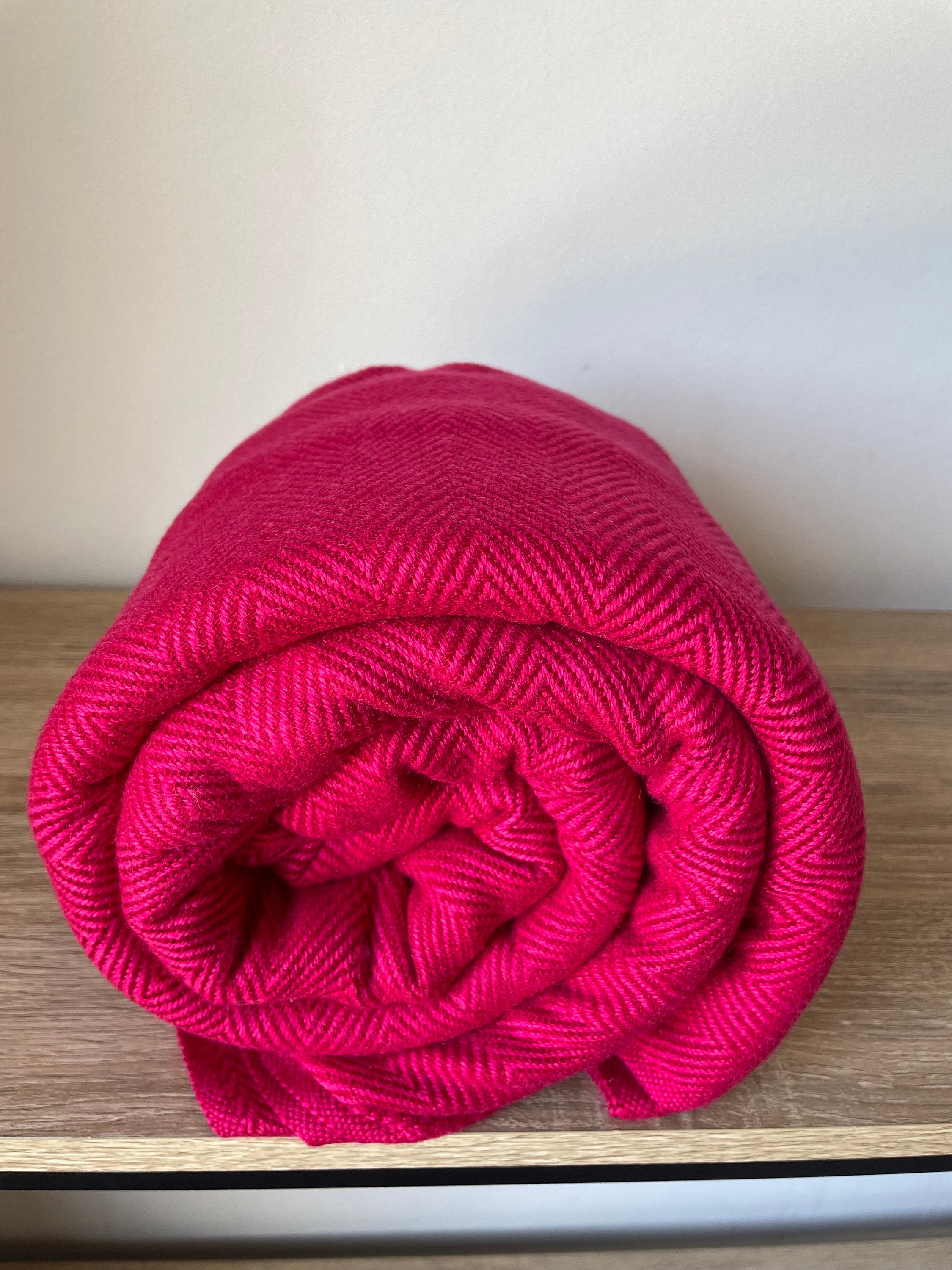 Fuchsia Cashmere Silk Blanket Throw - Etsy