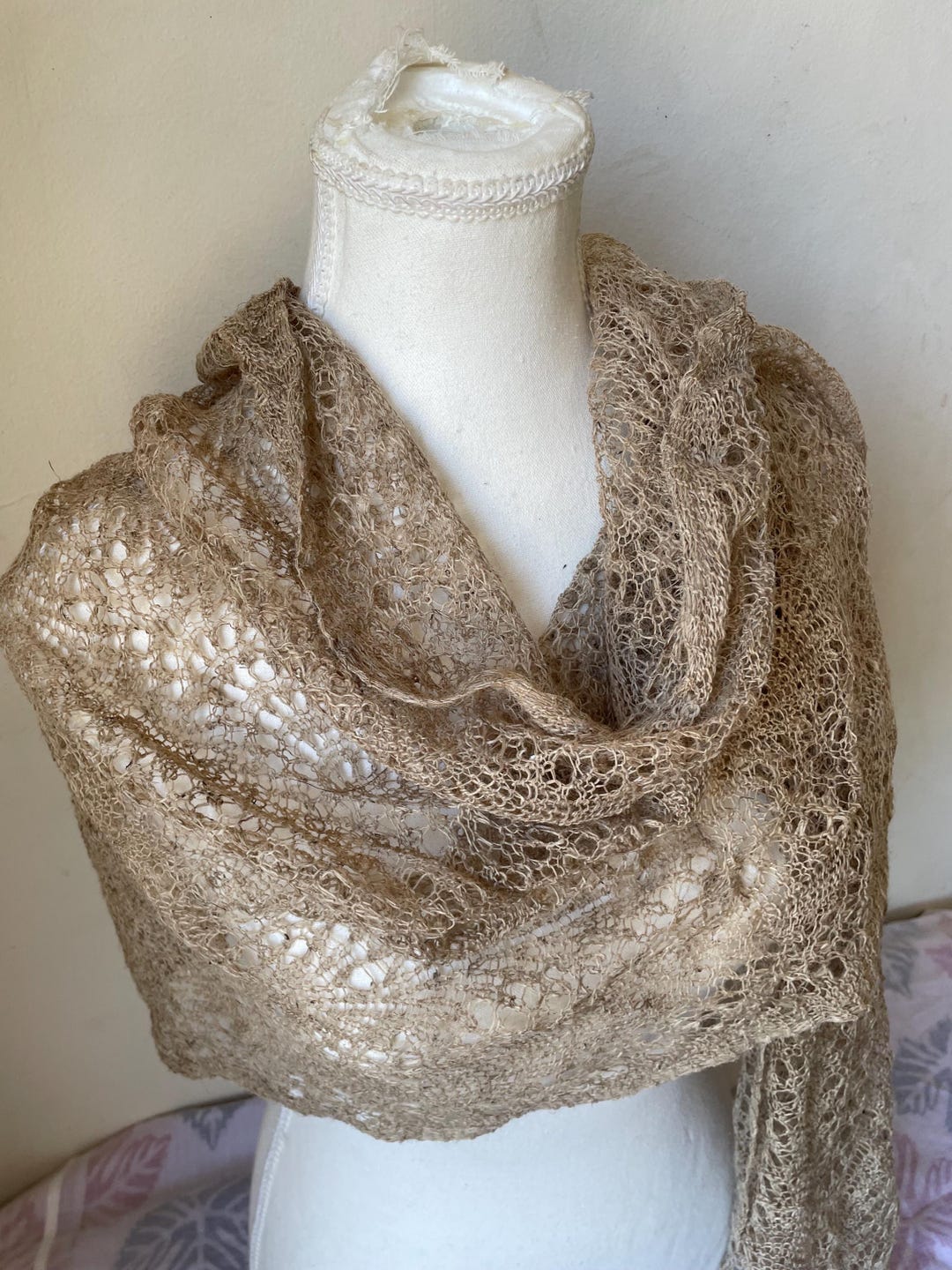 Nettle Shawl Scarf Hand Knit Sting Nettle Scarf Shawl - Etsy