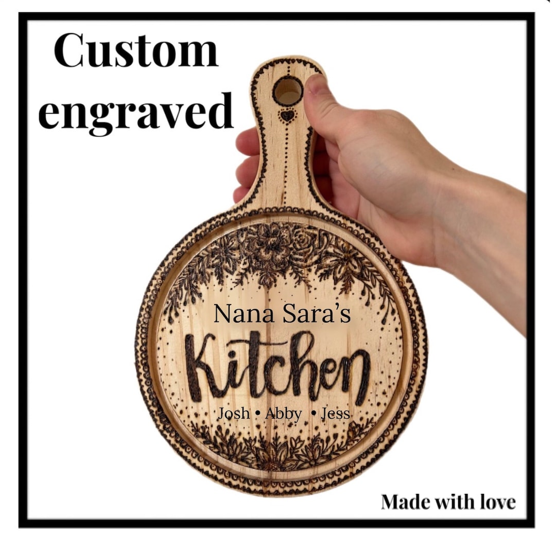 Personalized Round Cutting Board Custom Engraved Handmade - Etsy