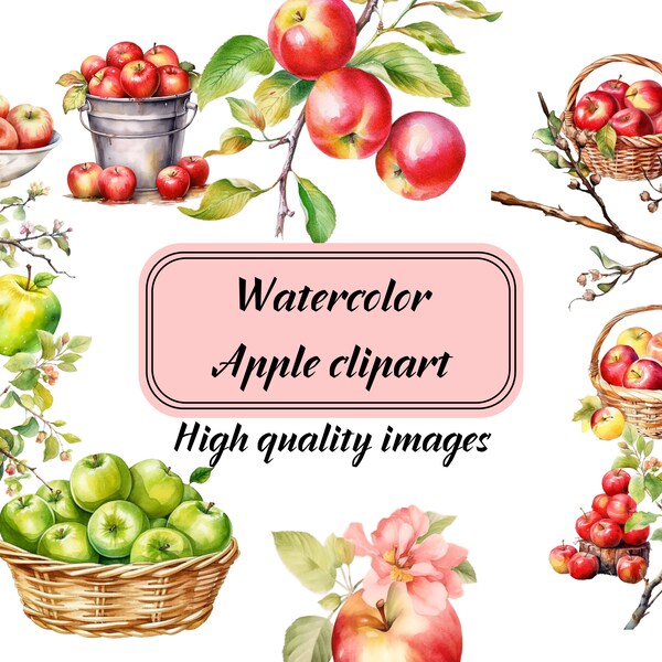 Apple Clipart - Etsy