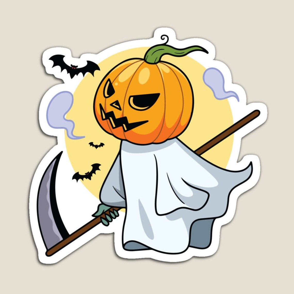 Spooktacular Pumpkinhead Ghost Halloween Sticker Item - Etsy