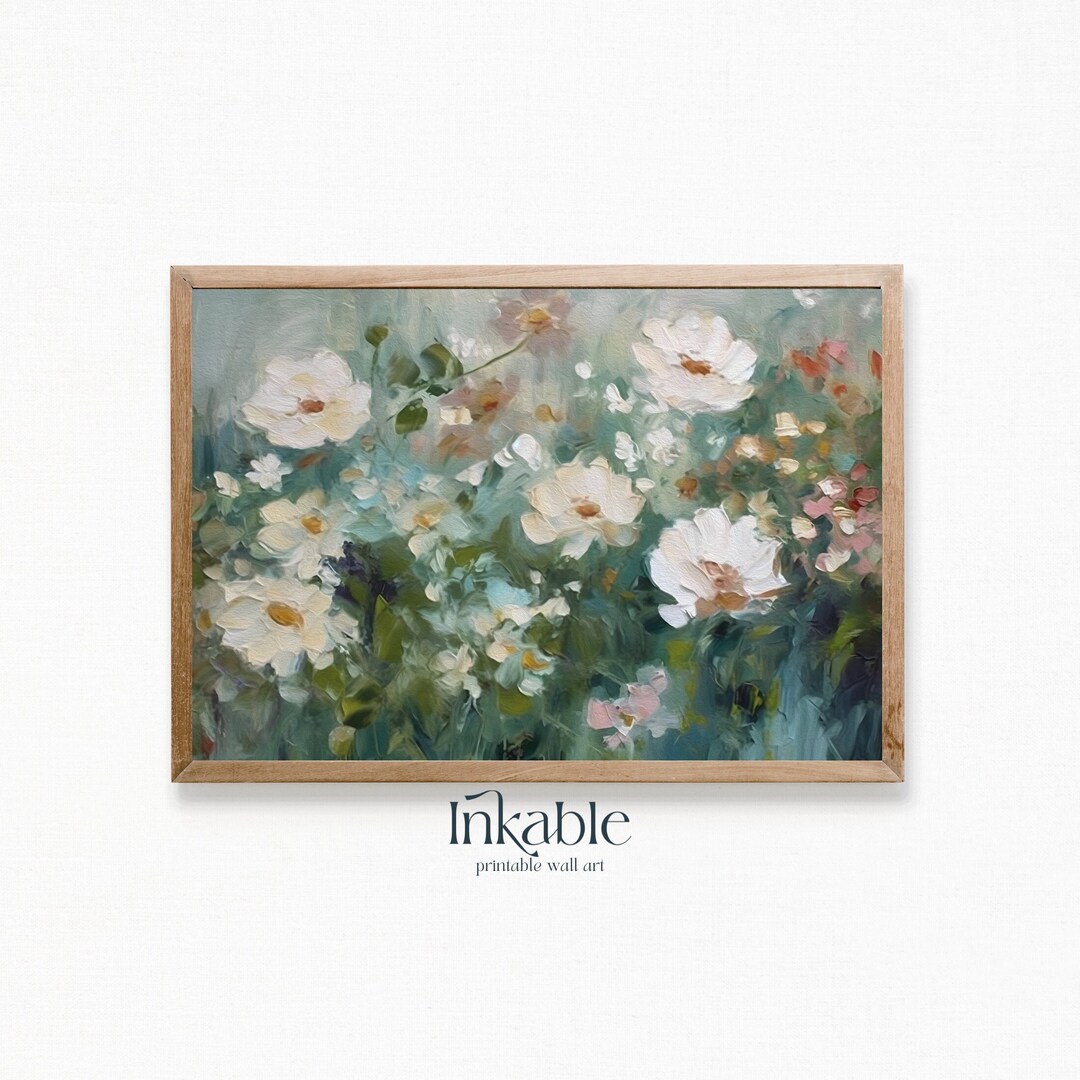 Vintage Flower Print PRINTABLE Oil Painting, Floral Still Life ...