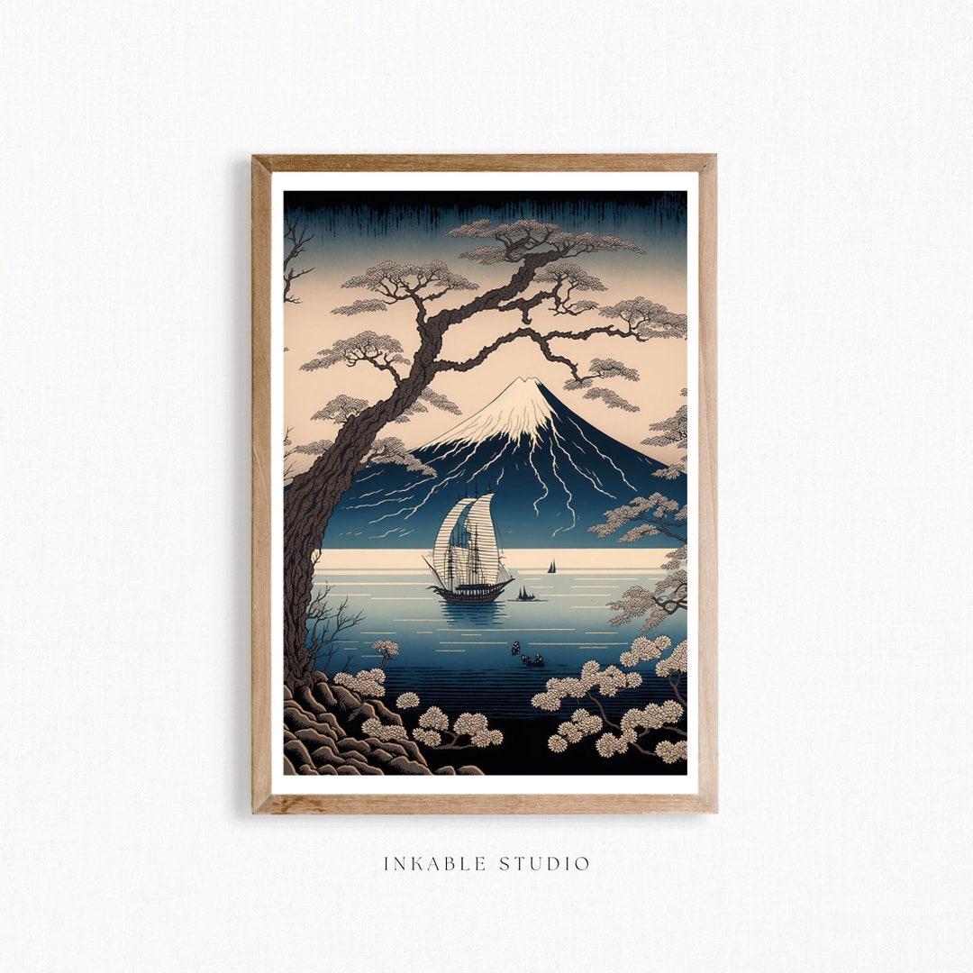 Japanese Ukiyo-e Mount Fuji From Tago Bay Printable Wall Art Print ...
