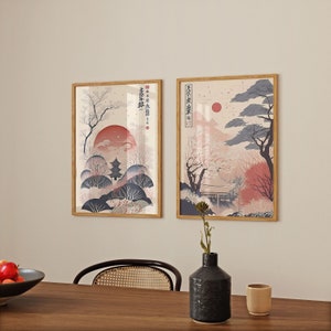 Japanese Gallery Wall Art Set of 8 Prints, PRINTABLE Japanese Vintage ...