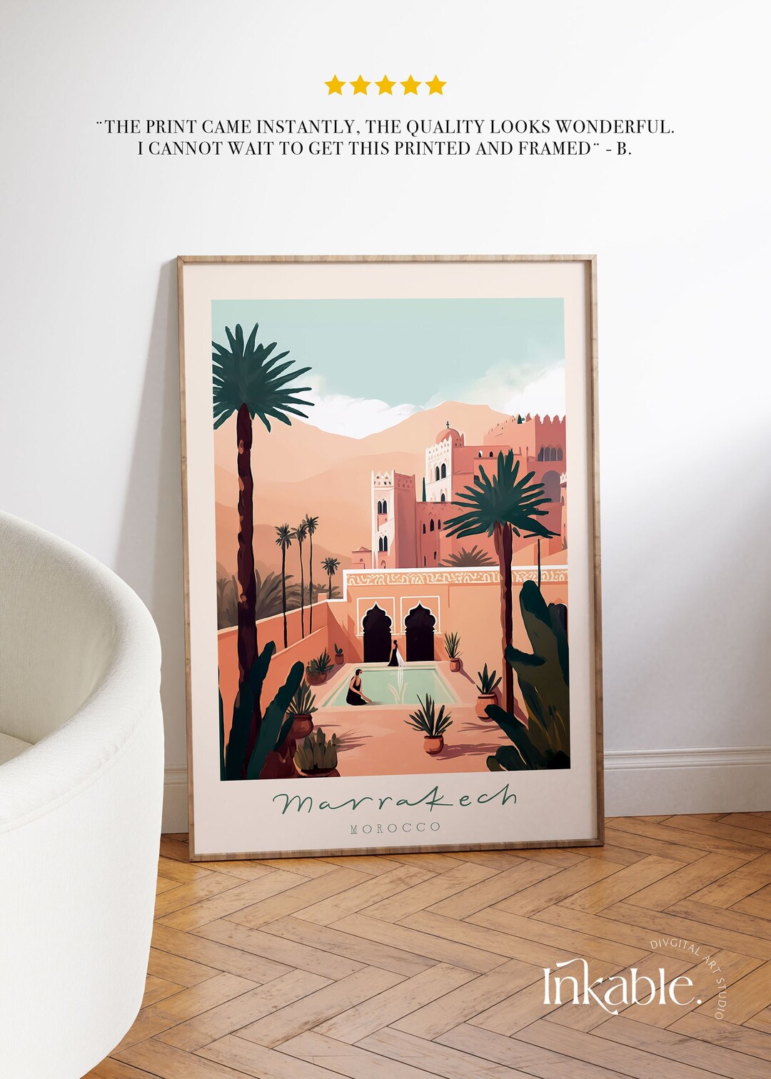 Morocco Marrakech Travel Print PRINTABLE Wall Art, Colorful Moroccan ...
