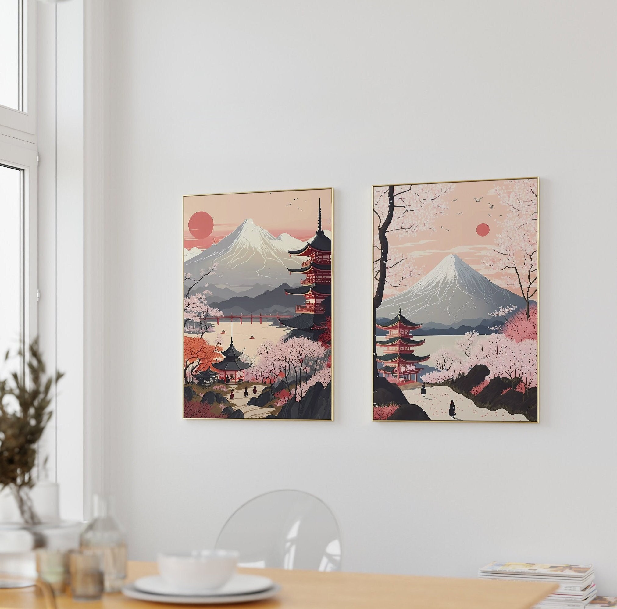 Japanese Prints Set of 2 PRINTABLE Wall Art Japan Gallery - Etsy