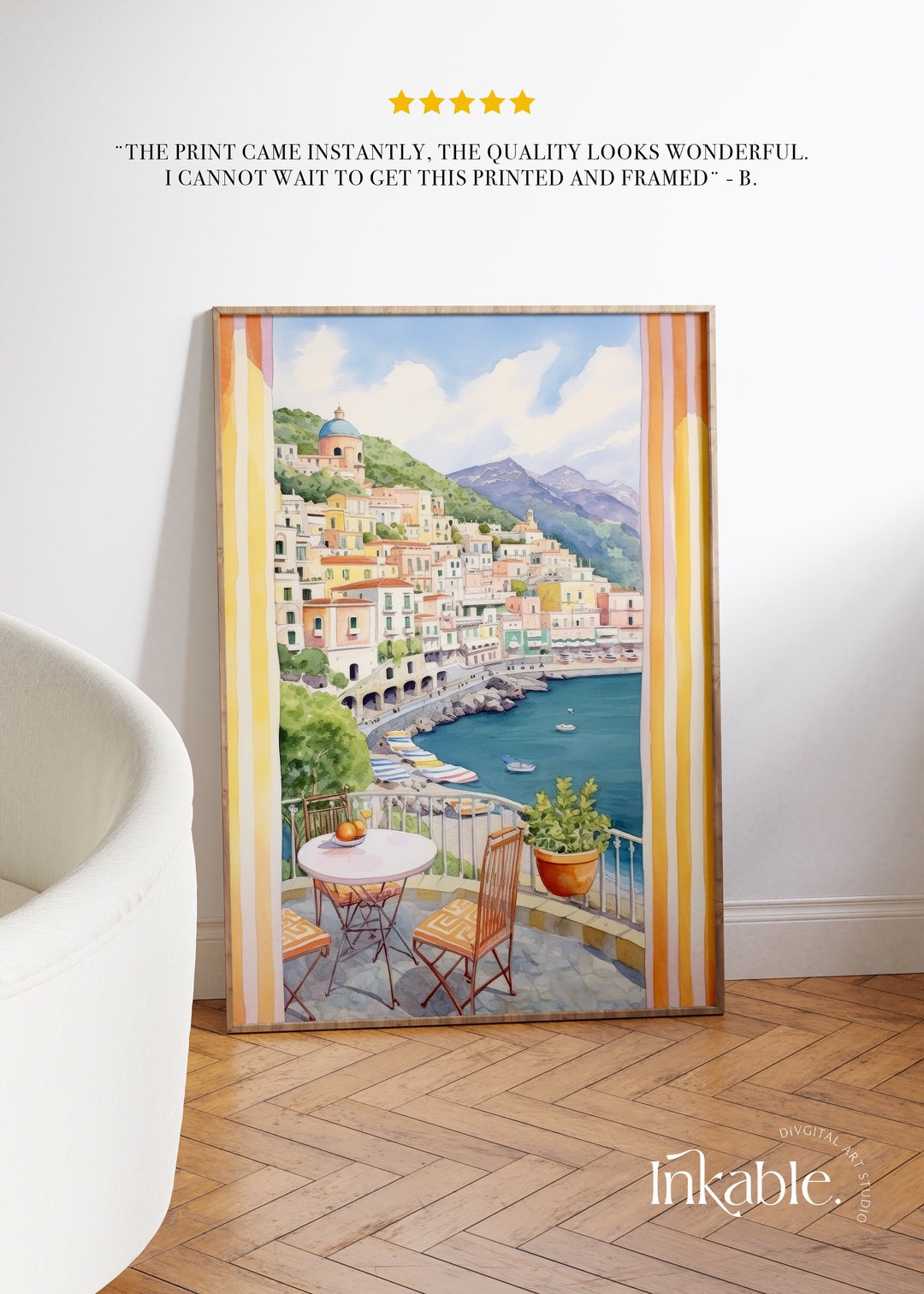 Amalfi Coast Print Open Window Wall Art Henri Matisse Style, Colorful Landscape Vintage Wall Art ...