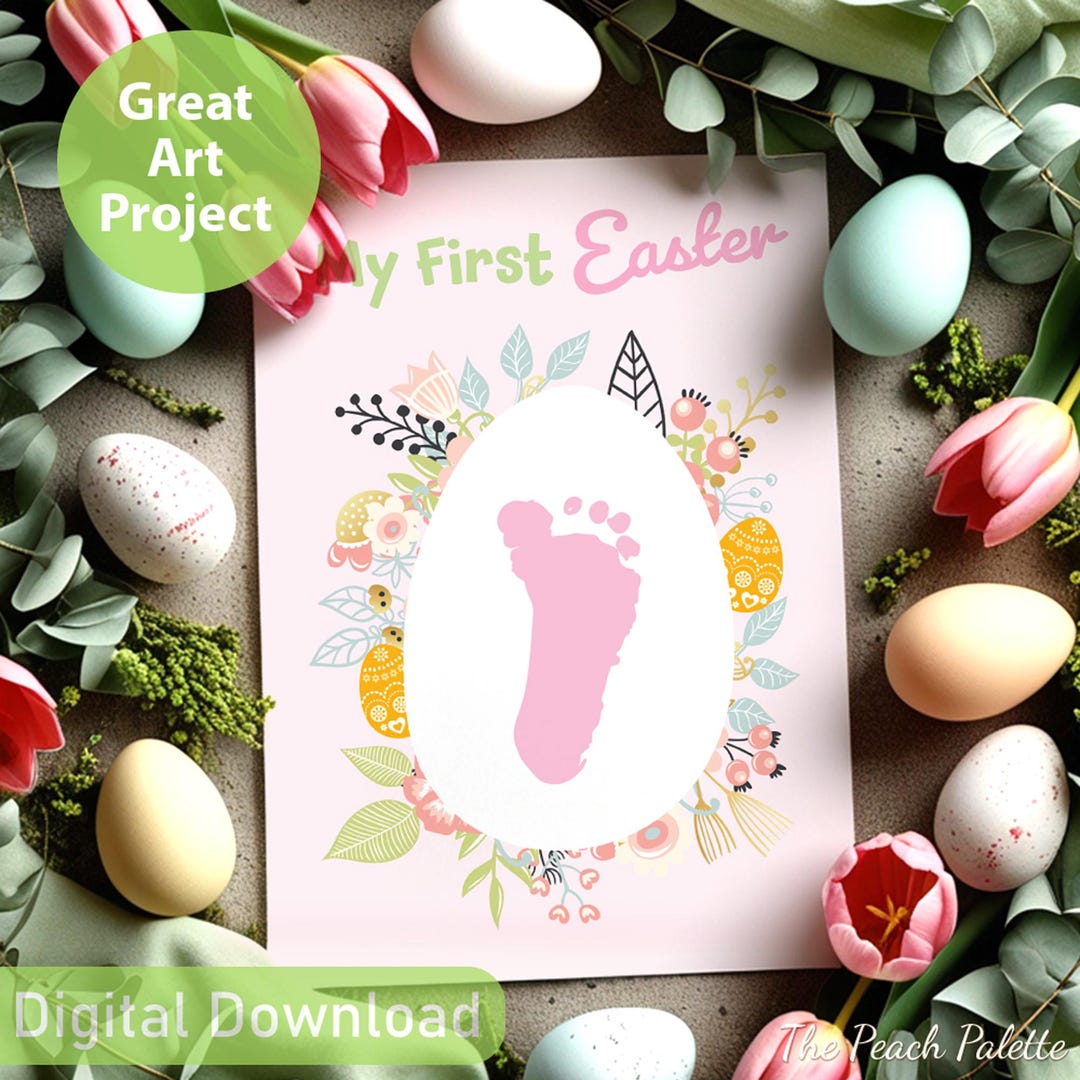 My First Easter | Easter Egg DIY Footprint Keepsake | Fun Printable ...