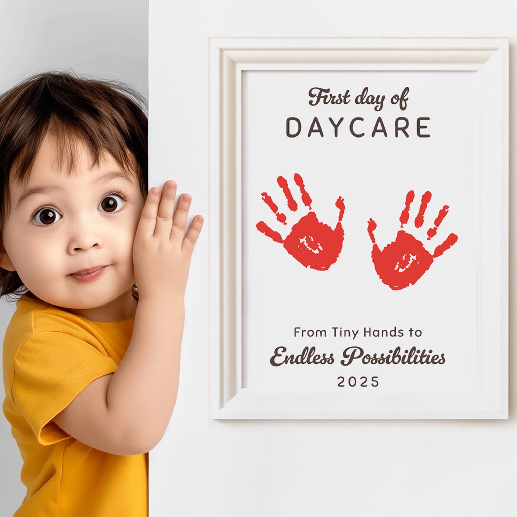 First Day of Daycare Handprint Art Project 2025 ｜ Back to School ...