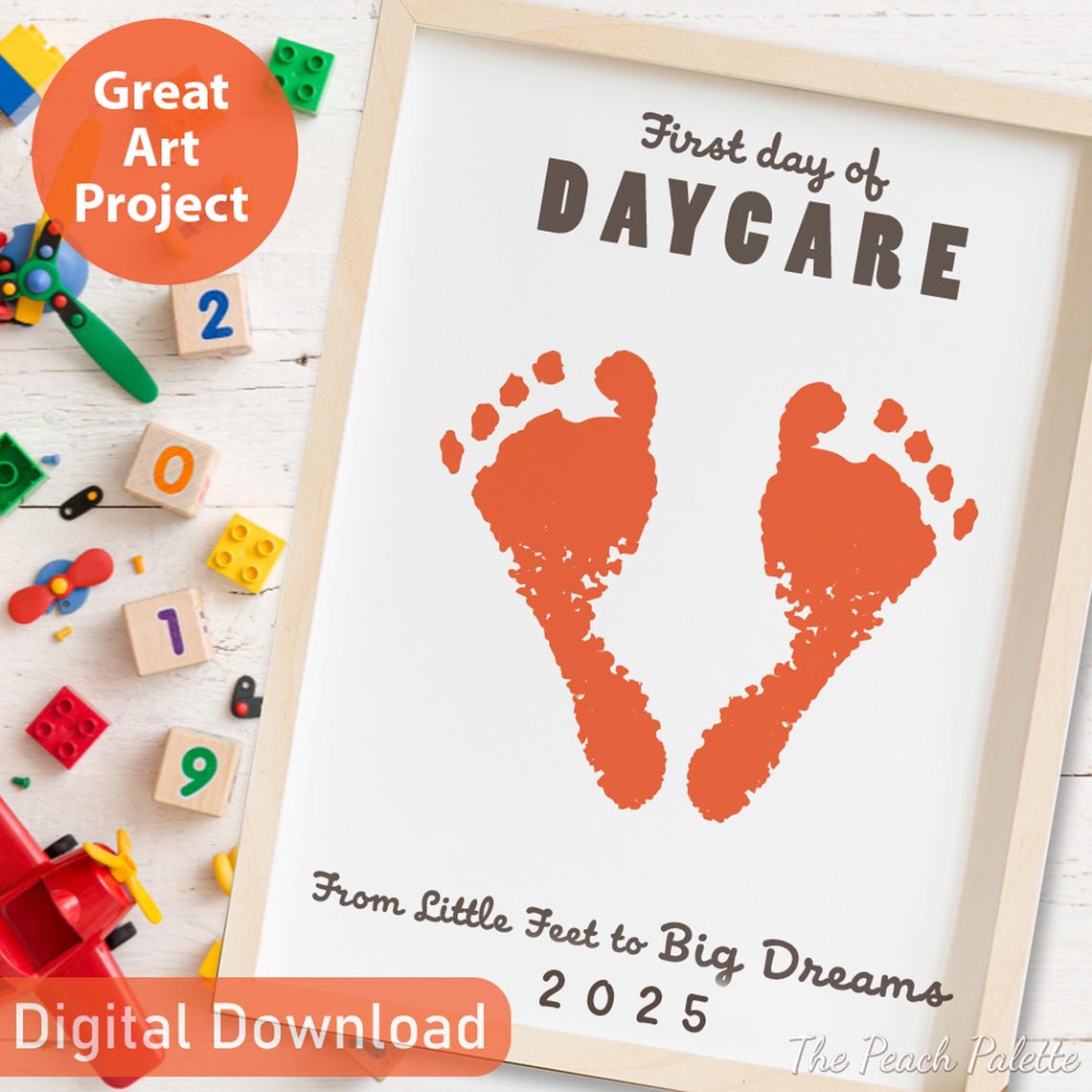 First Day of Daycare Footprint Art Project 2025 ｜ Back to School ...