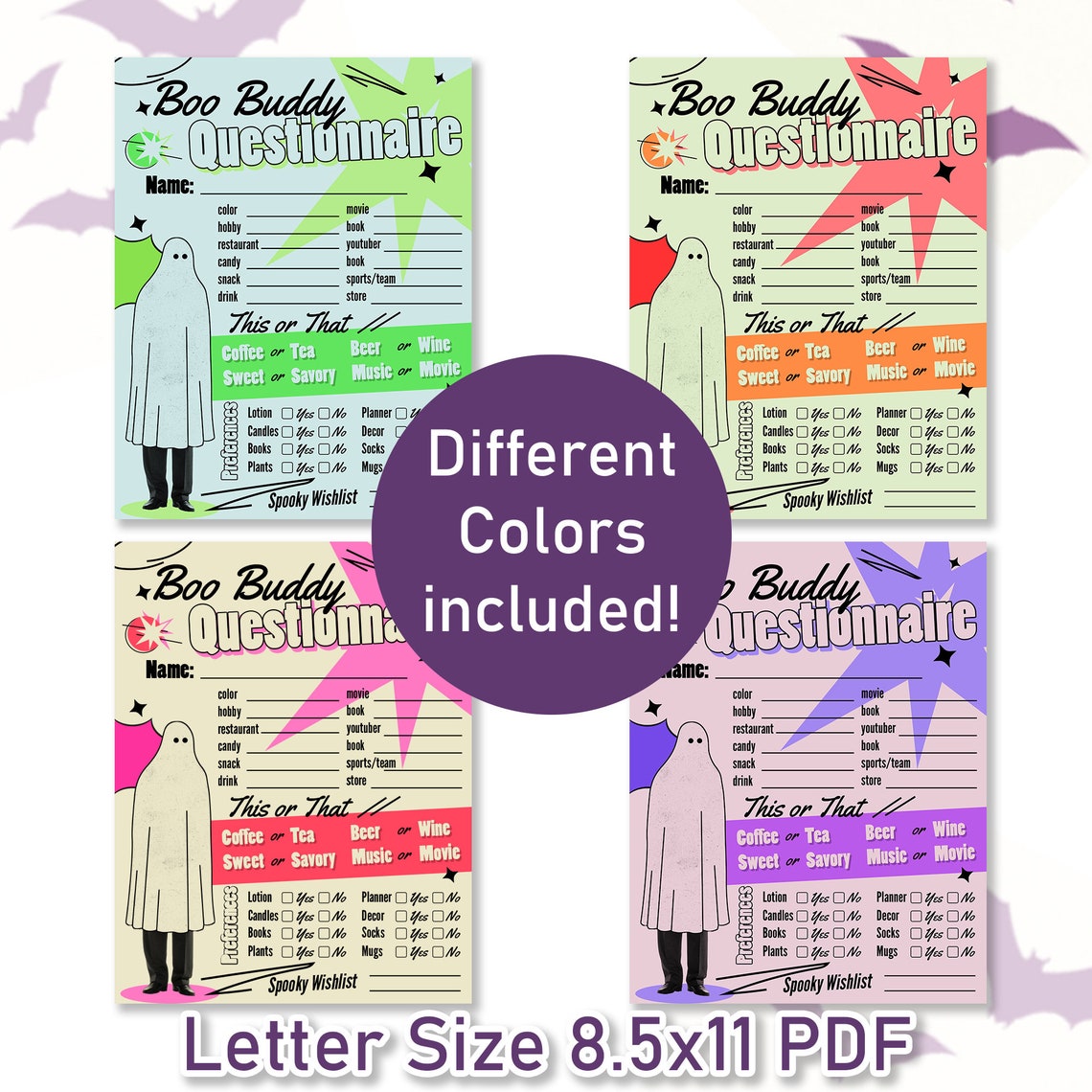 Boo Buddy Basket Questionnaire Printable for Office Coworkers ...