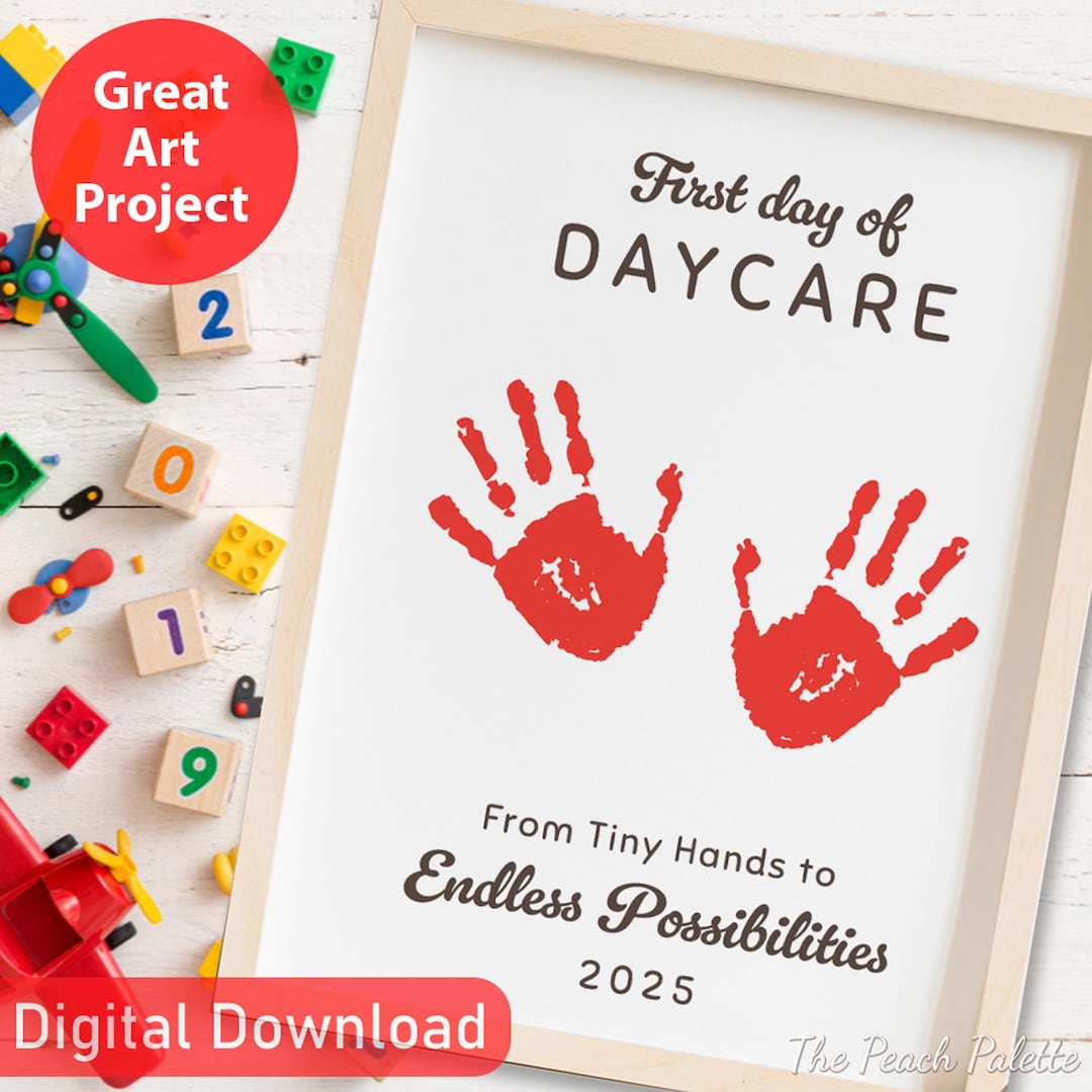 First Day of Daycare Handprint Art Project 2025 ｜ Back to School ...