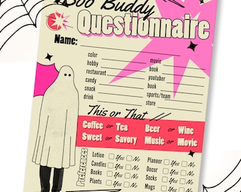 Boo Buddy Basket Questionnaire Printable, Halloween Gift Exchange ...