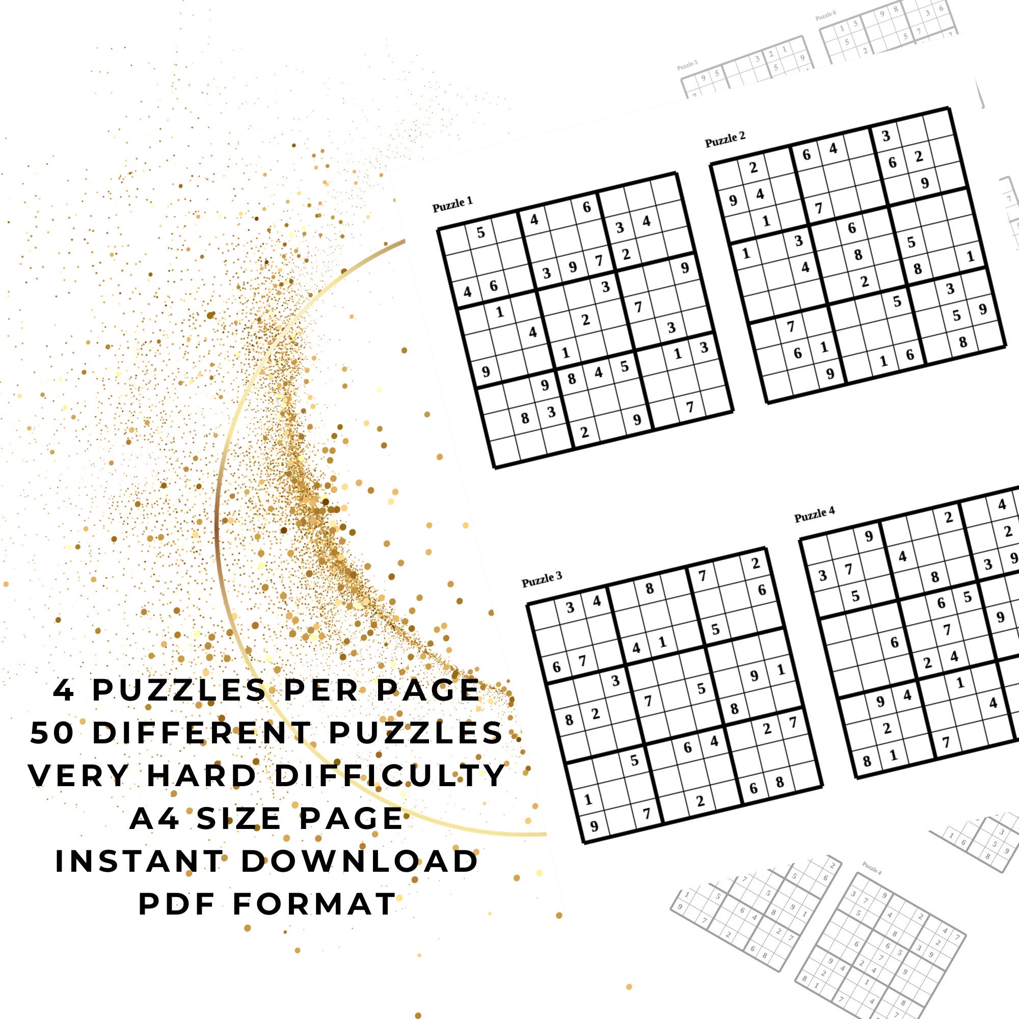 50 Printable VERY HARD 9x9 Sudoku Puzzles Sudoku Puzzles Very Hard ...