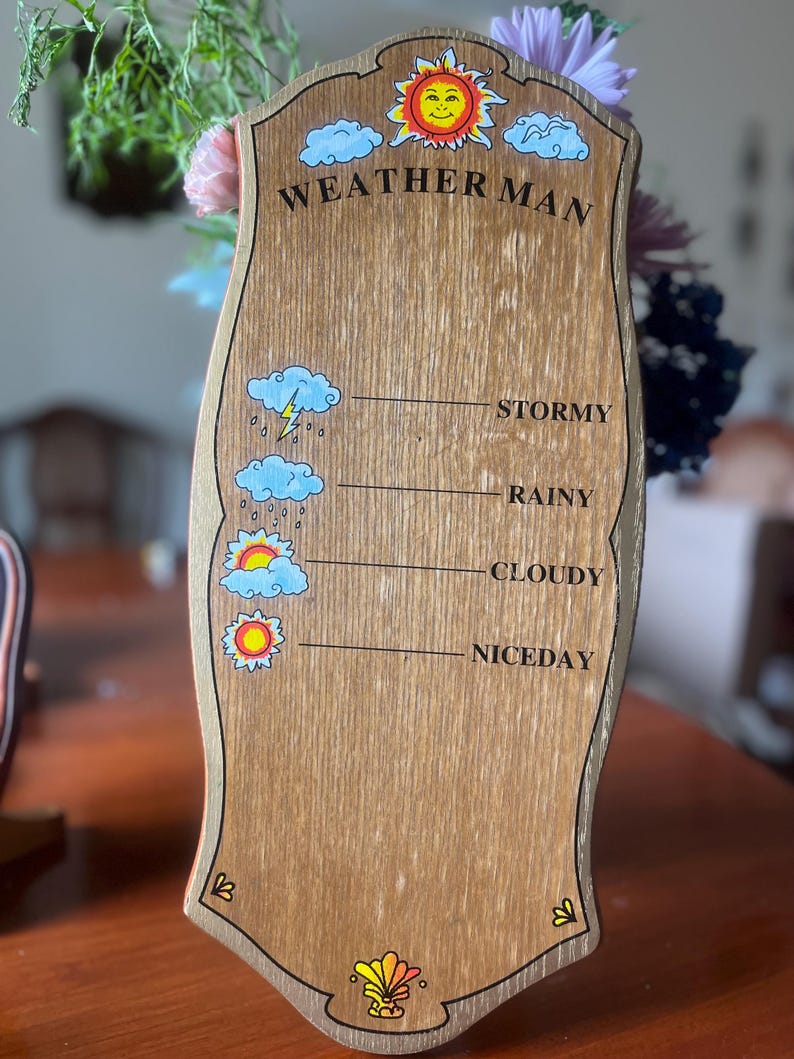 Vintage Wooden Weather Man Board - Etsy