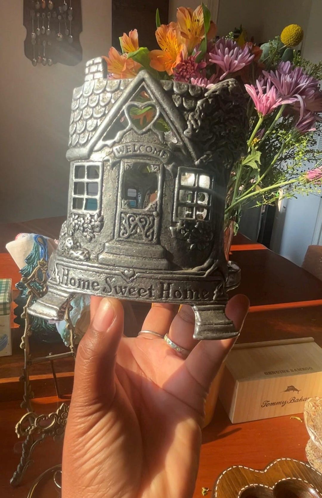 Carson Pewter Jar Candle Holder Large Home Sweet Home - Etsy