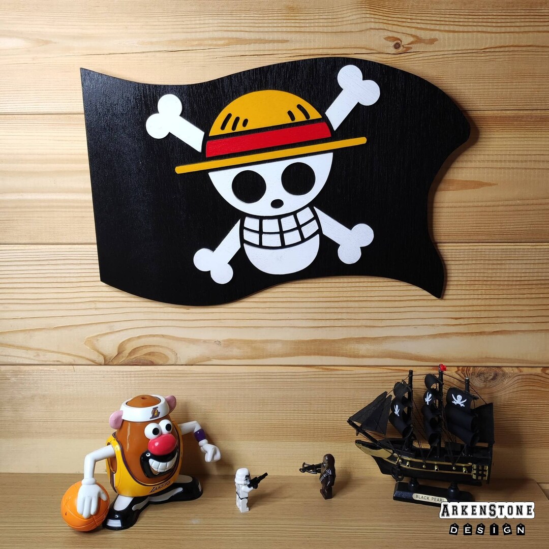 Wooden Wall Decoration 38x25cm 3D Effect in the Shape of the Pirate ...