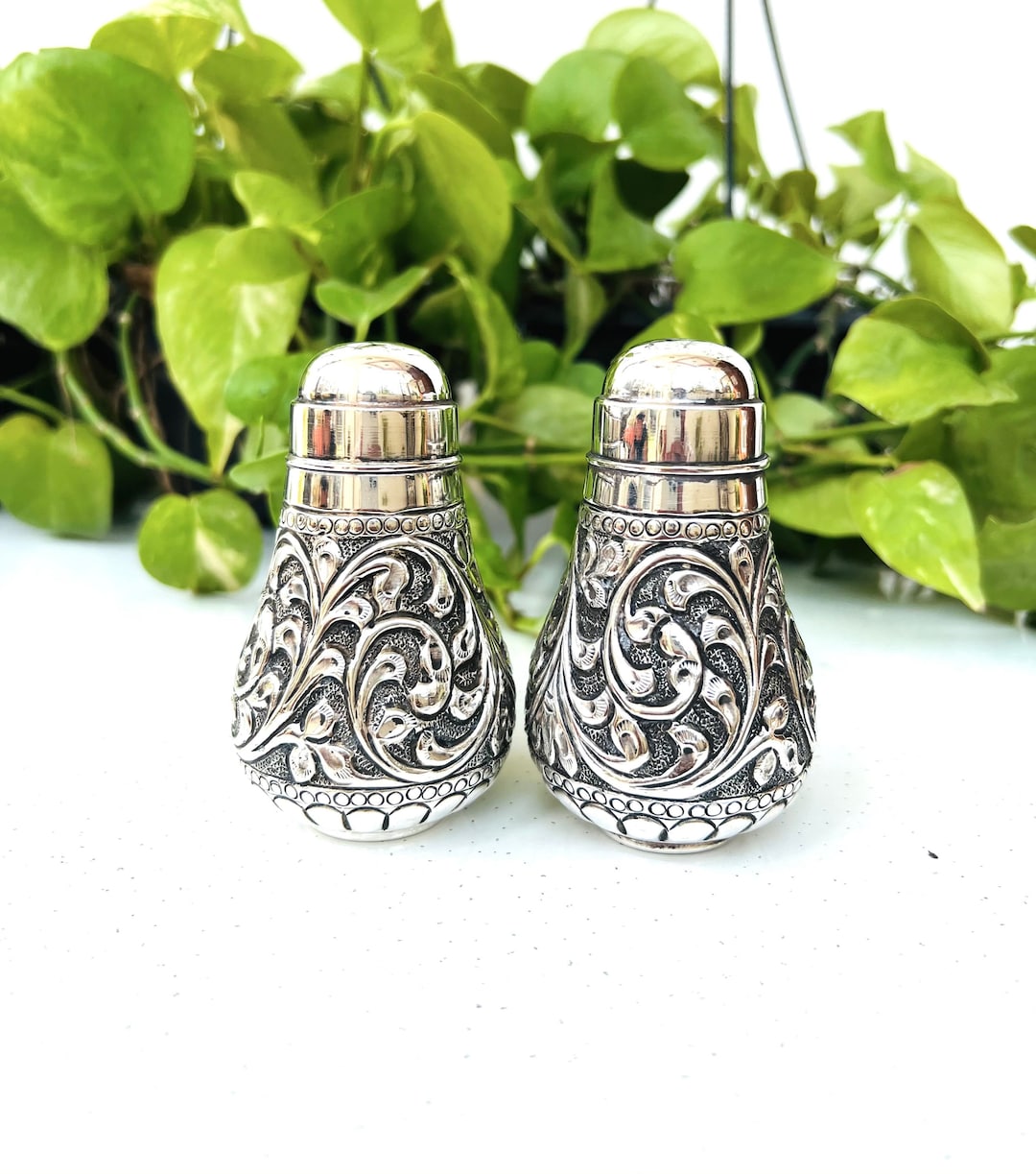 Salt and Pepper Cellars in Pure Silver 92.5 - Etsy