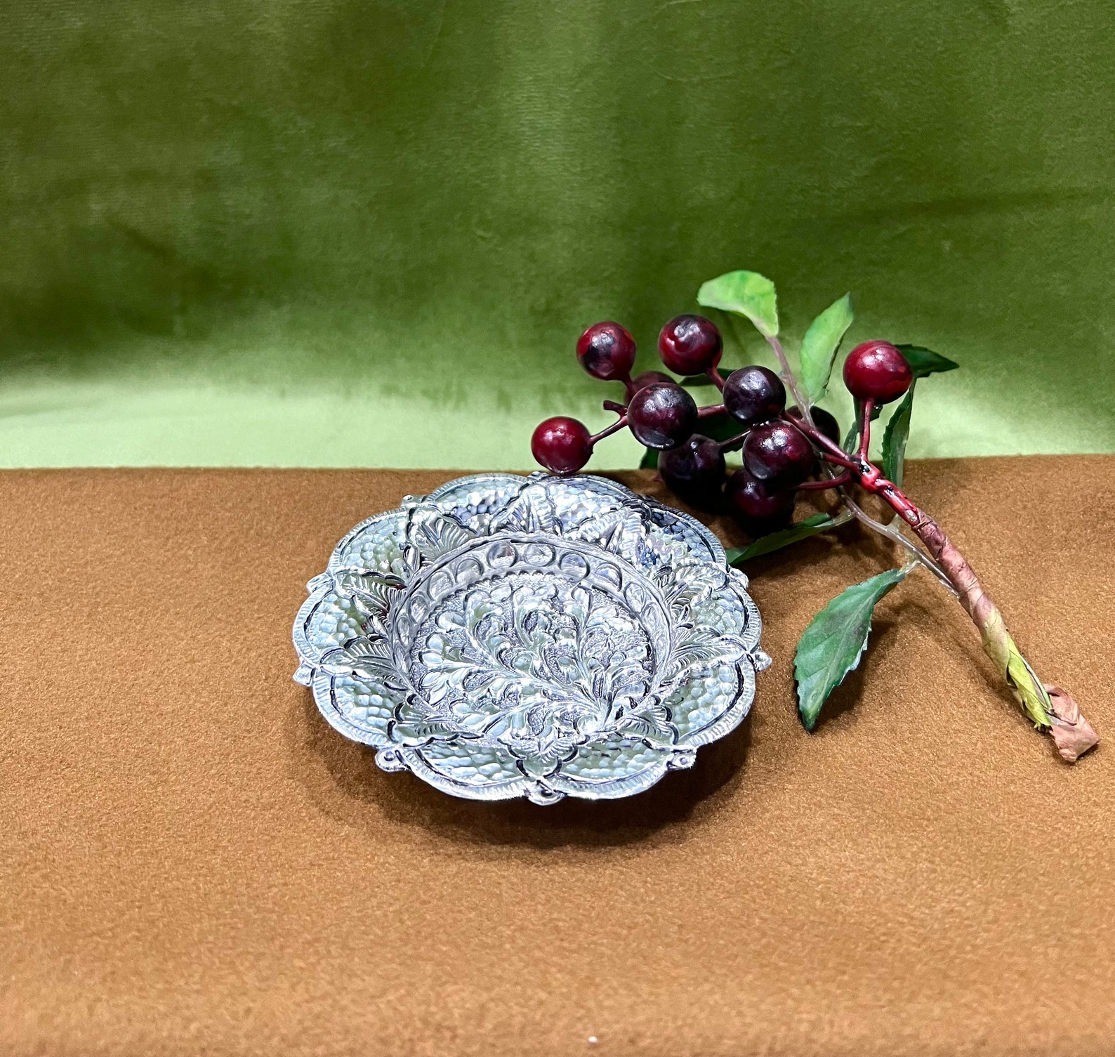 Mini Pooja Plate Pure 92.5 Silver - Etsy