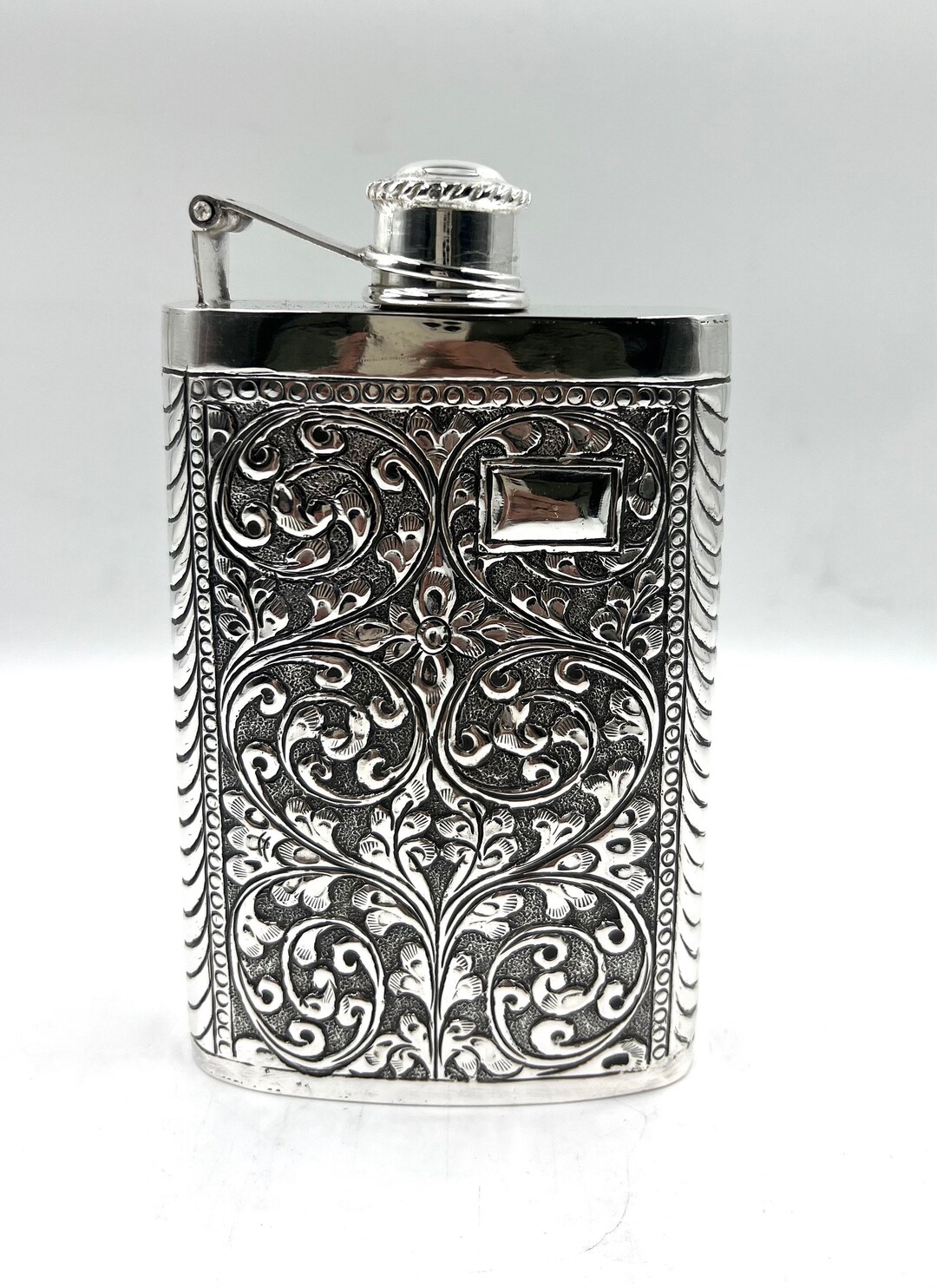 Handcrafted Flask in Pure Silver 92.5 - Etsy