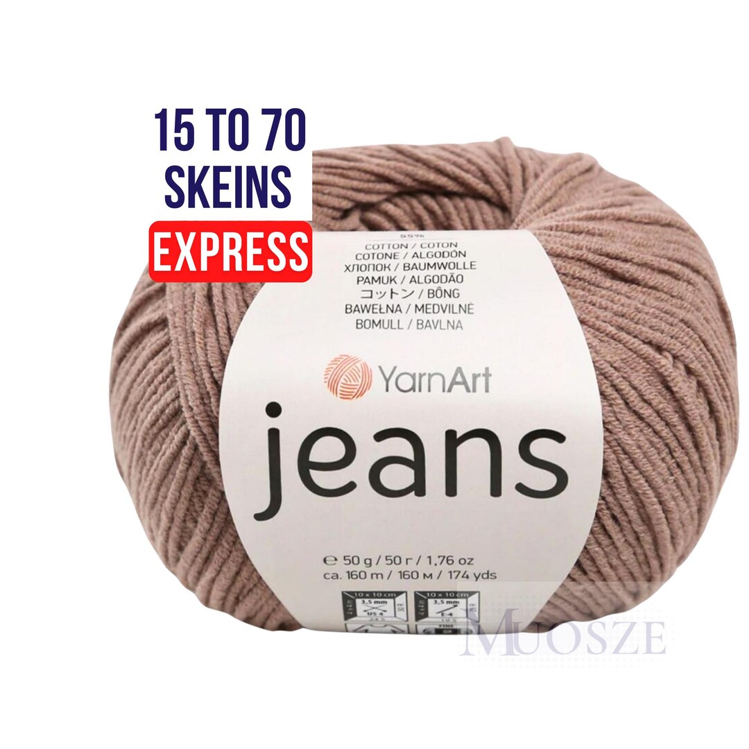 Yarnart Jeans Cotton Blend Yarn Pack - 50g Skeins for Crochet, Knitting ...