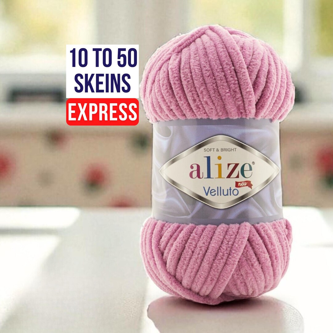 Alize Velluto Yarn – Soft Chenille Skein 100g for Crochet & Knitting ...