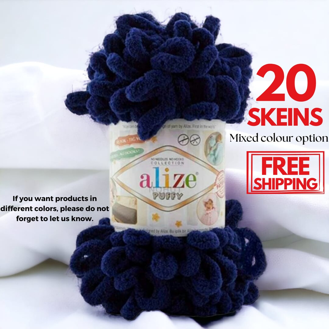 Alize Puffy, Plush Yarn, Finger Knitting Yarn, Yarn for Amigurumi ...