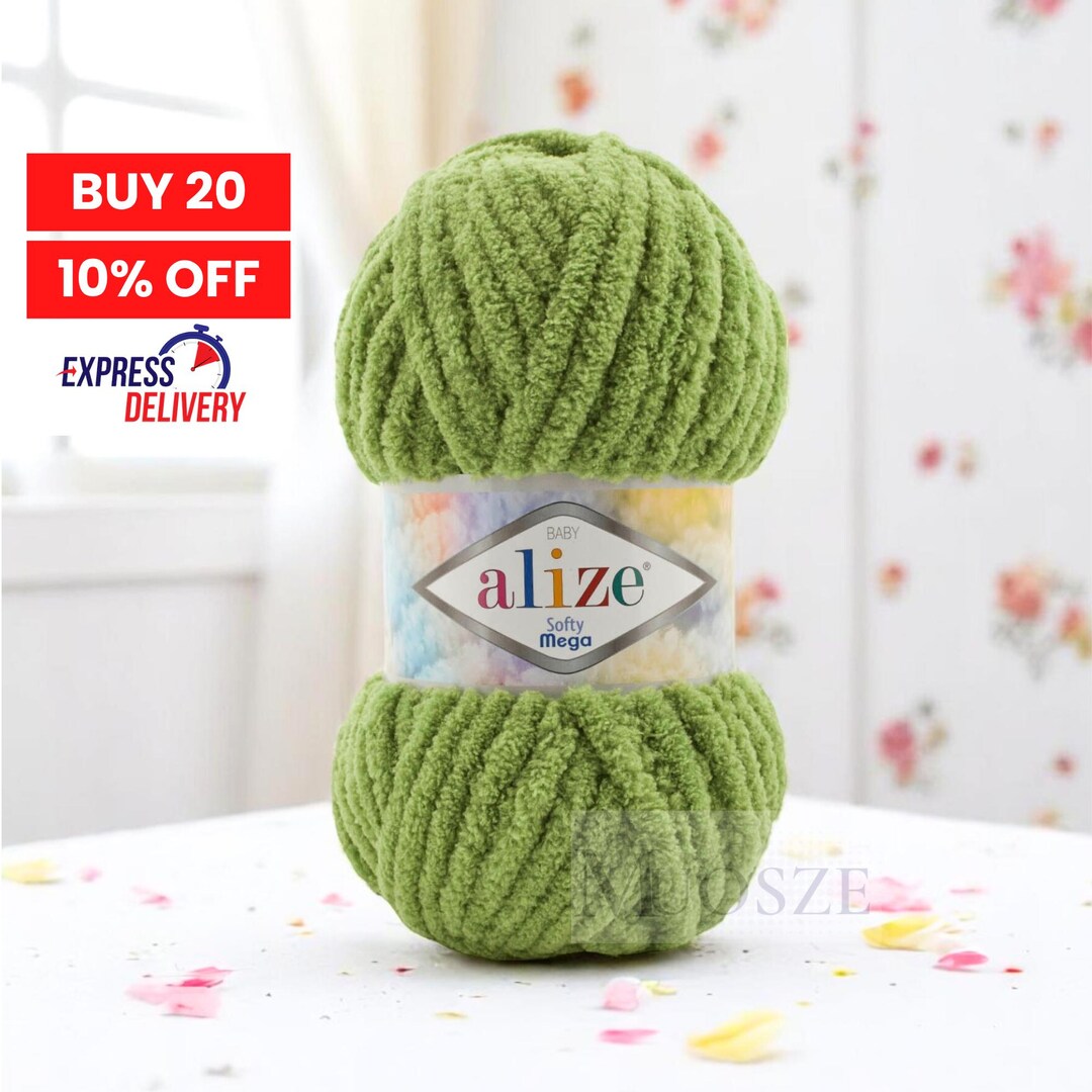 Alize Softy Mega, Chunky Blanket Yarn, Super Bulky Velvet Yarn, Chenille Yarn, Amigurumi Pattern ...