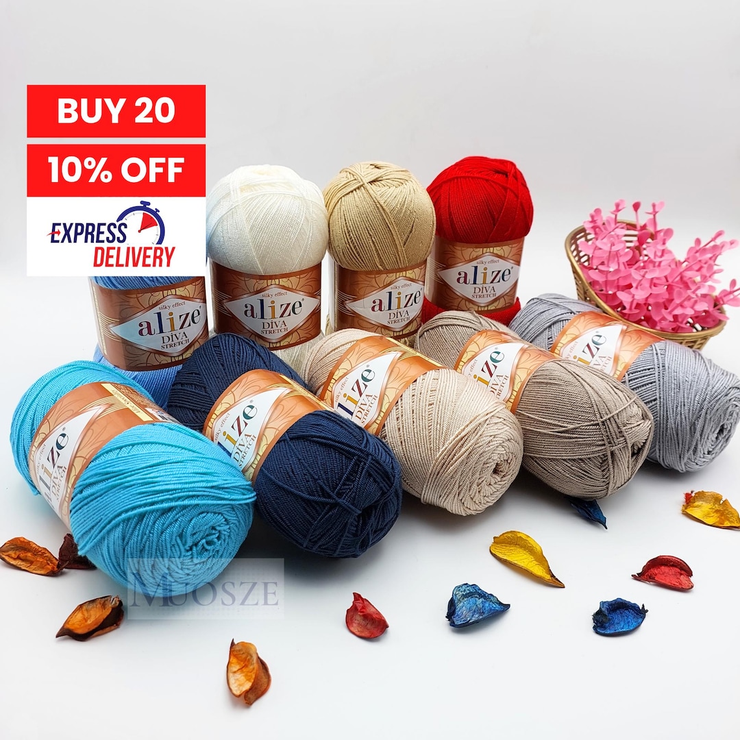 Alize Diva Stretch, Elastic Yarn, Bikini Yarn, Elastic Swimsuit Yarn, Bikini Stretch, Swimwear ...