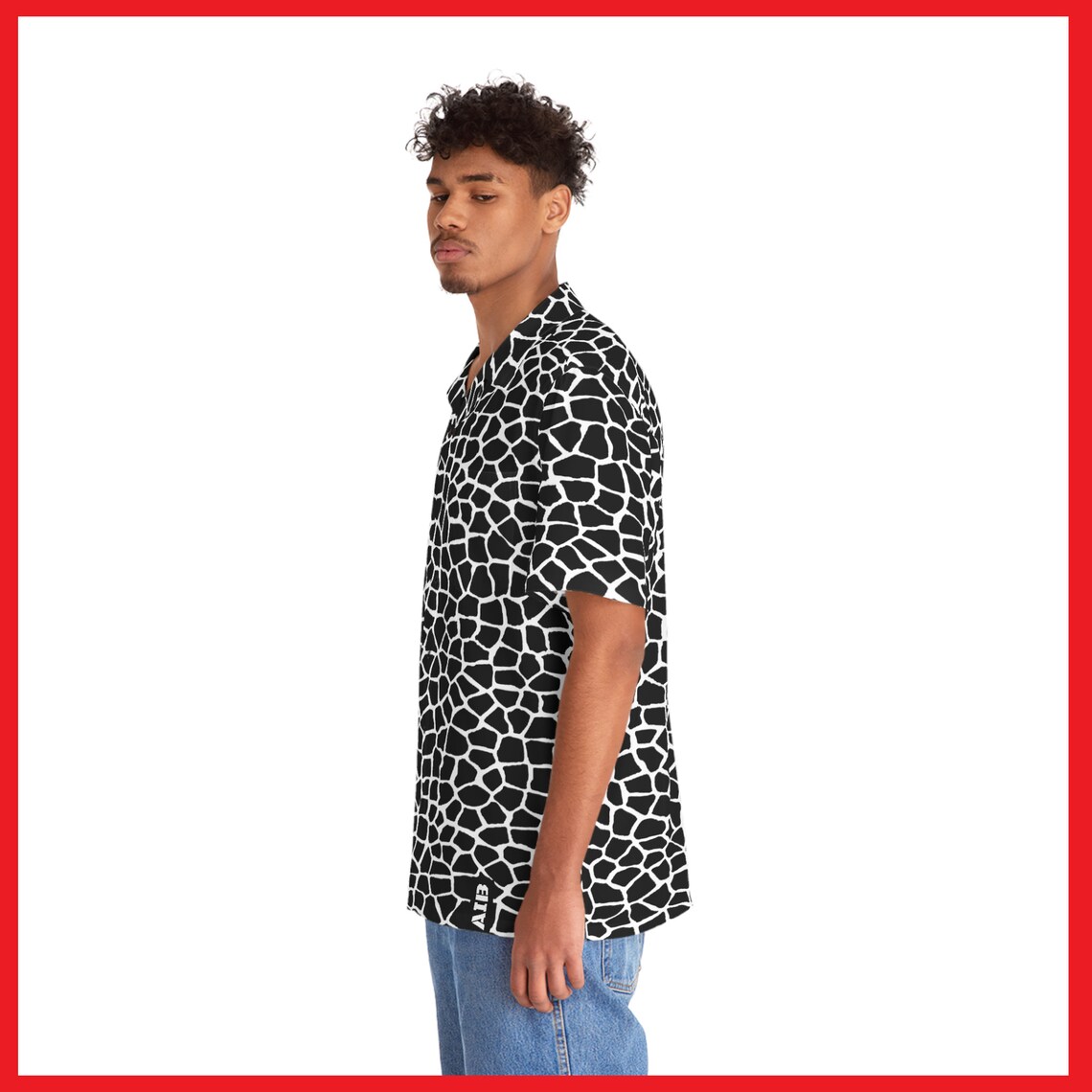 Alice in Borderland Inspired Niragi Black Giraffe Print Hawaiian Shirt ...
