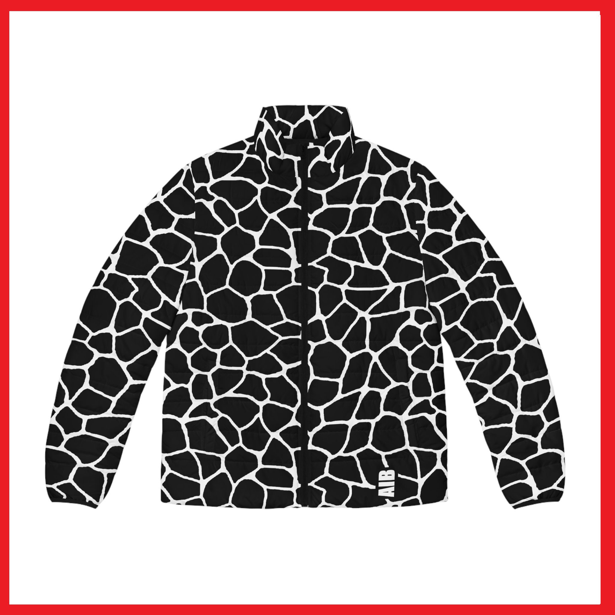 Animal Print Puffer Jacket, Alice in Borderland Inspired Niragi Black ...