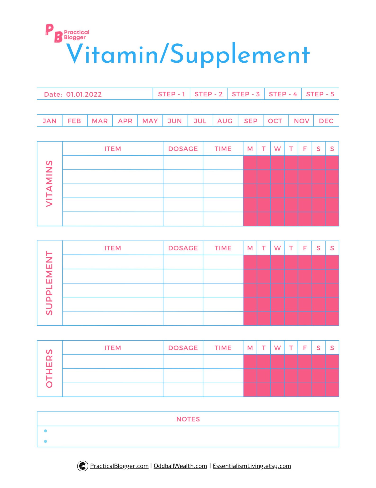 Ultimate Vitamin and Supplement Tracker & Planner - Printable PDF ...