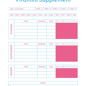 Ultimate Vitamin and Supplement Tracker & Planner - Printable PDF ...