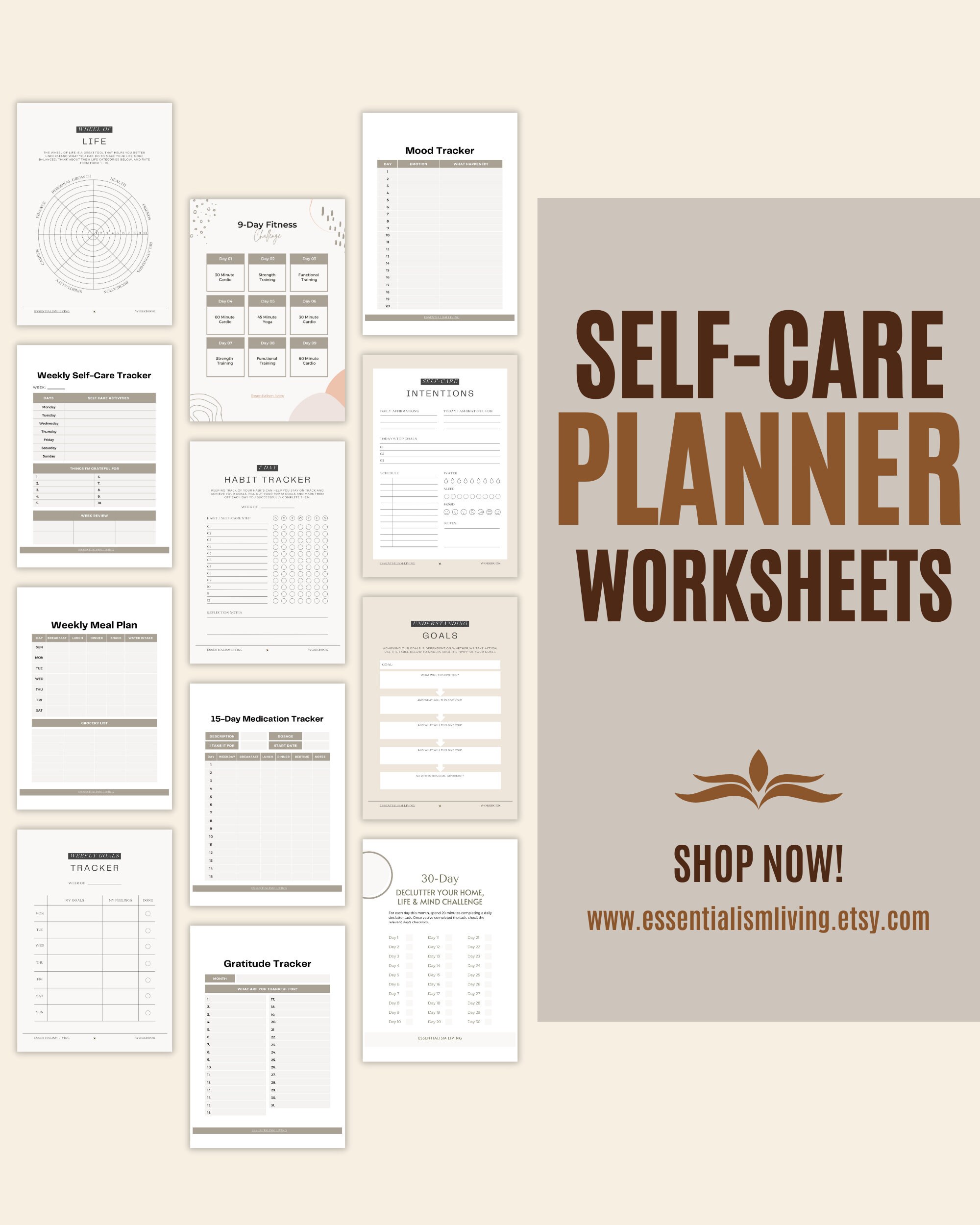 Self-care Planner, Self-care Workbook, Self-care Tracker, Self-care ...