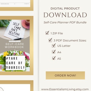 Self-care Planner, Self-care Workbook, Self-care Tracker, Self-care ...