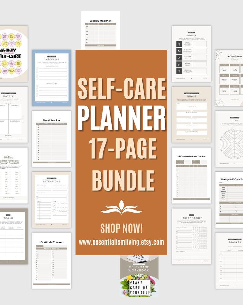 Self-care Planner Self-care Workbook Self-care Tracker - Etsy