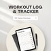 Workout Log & Fitness Tracker Printable PDF Worksheet - Workout Tracker ...
