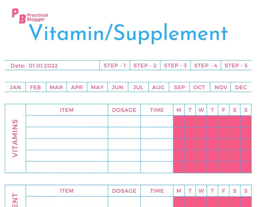 Ultimate Vitamin and Supplement Tracker & Planner - Printable PDF ...