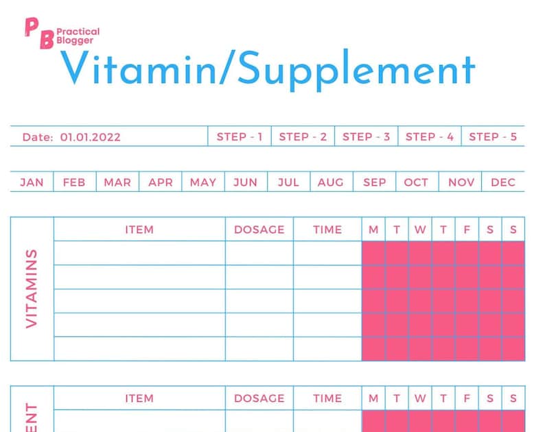 Ultimate Vitamin and Supplement Tracker & Planner - Printable PDF ...
