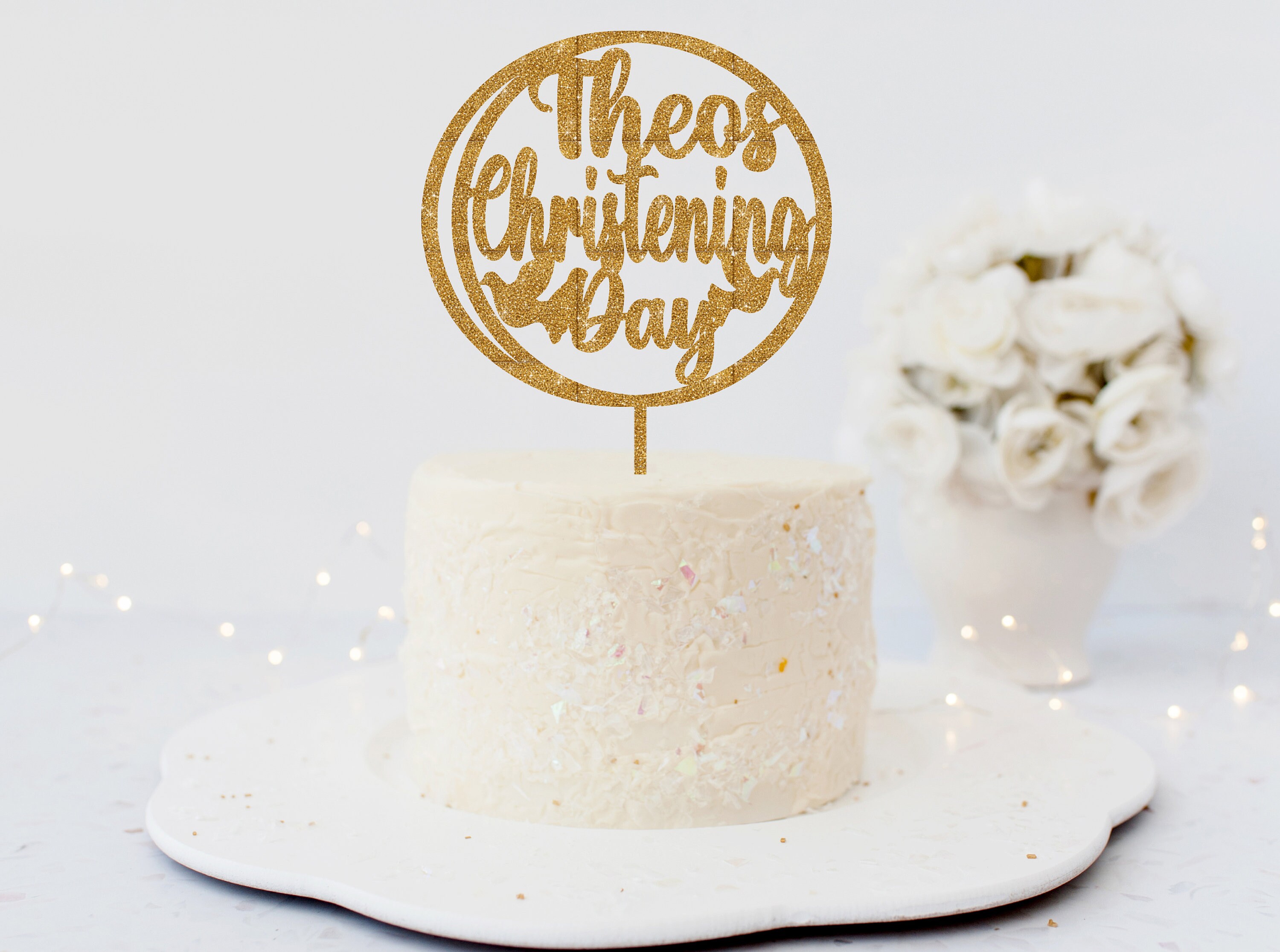 Personalised Christening Cake Topper | Digital Cut File | Baby Boy ...
