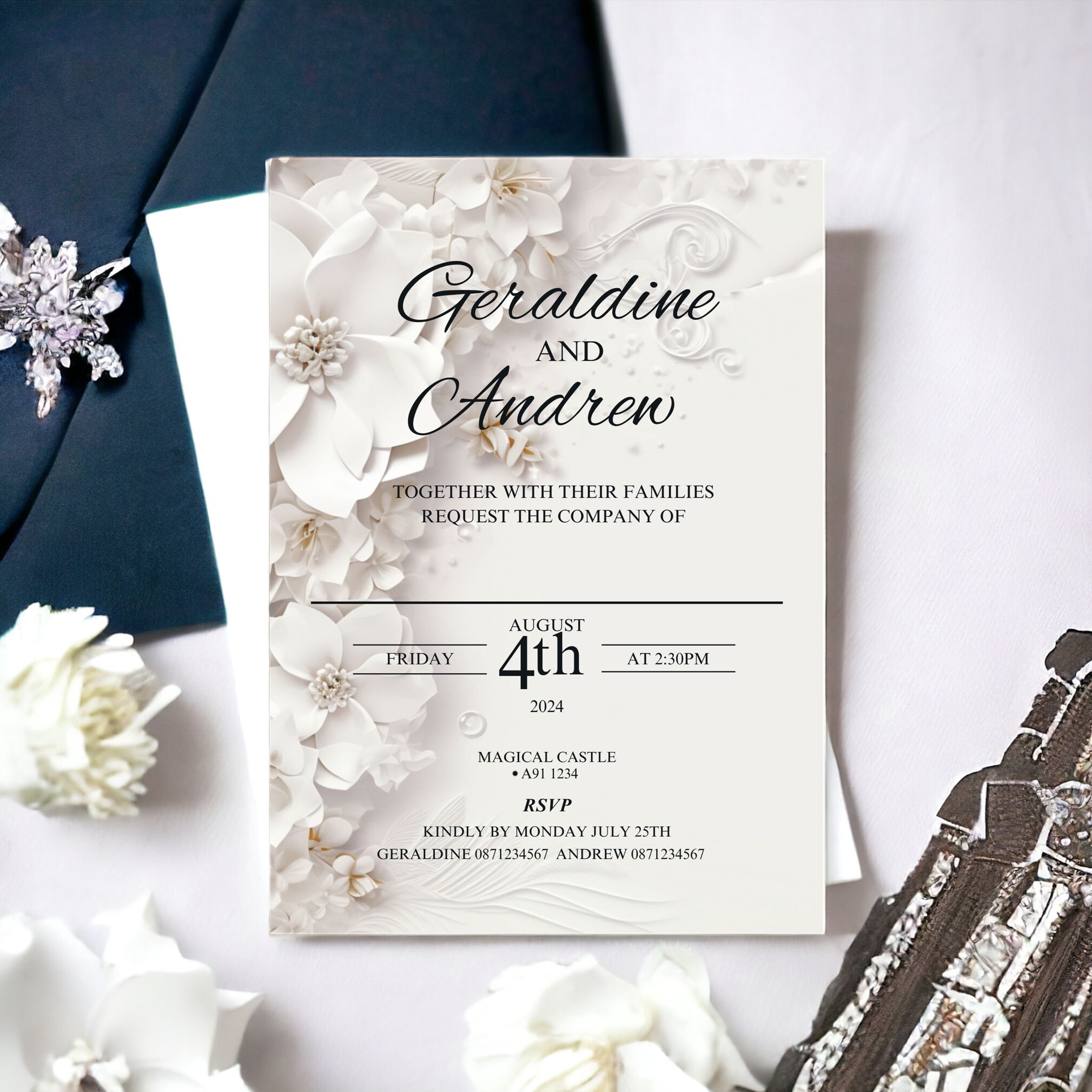 Digital Wedding Invitation Card Paperless Invite Virtual Invitation We ...