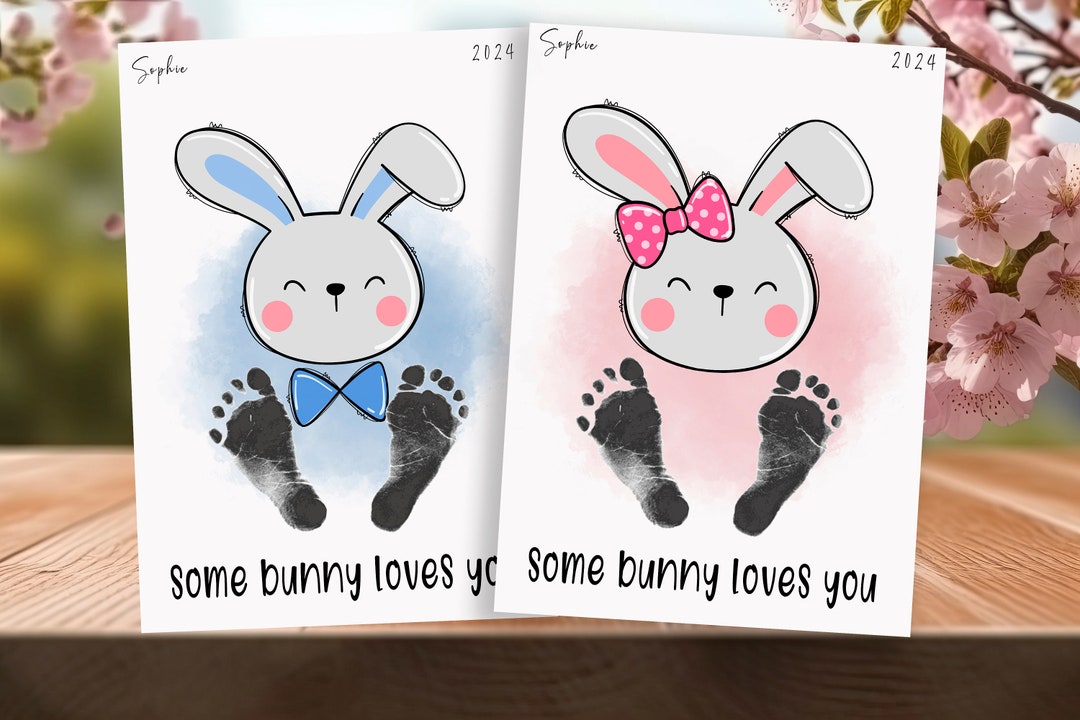 Easter Printable Some Bunny Loves You, Kids' Footprint Keepsake, Bab ...